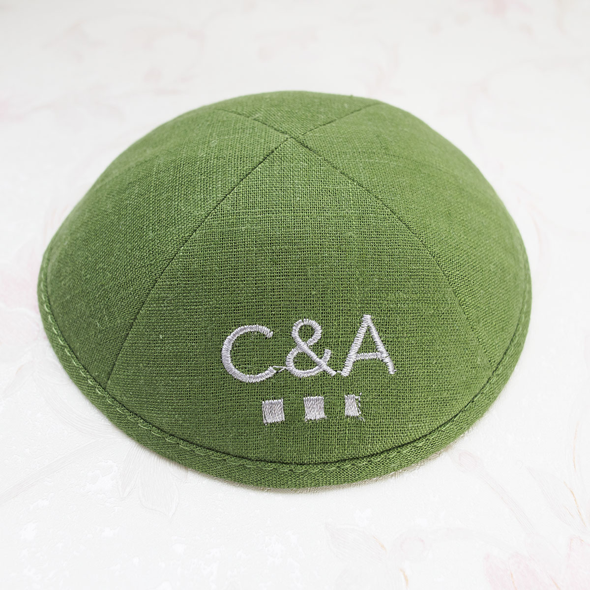 Customize Fine Quality Linen Kippot for wedding, mitzvah personal ...