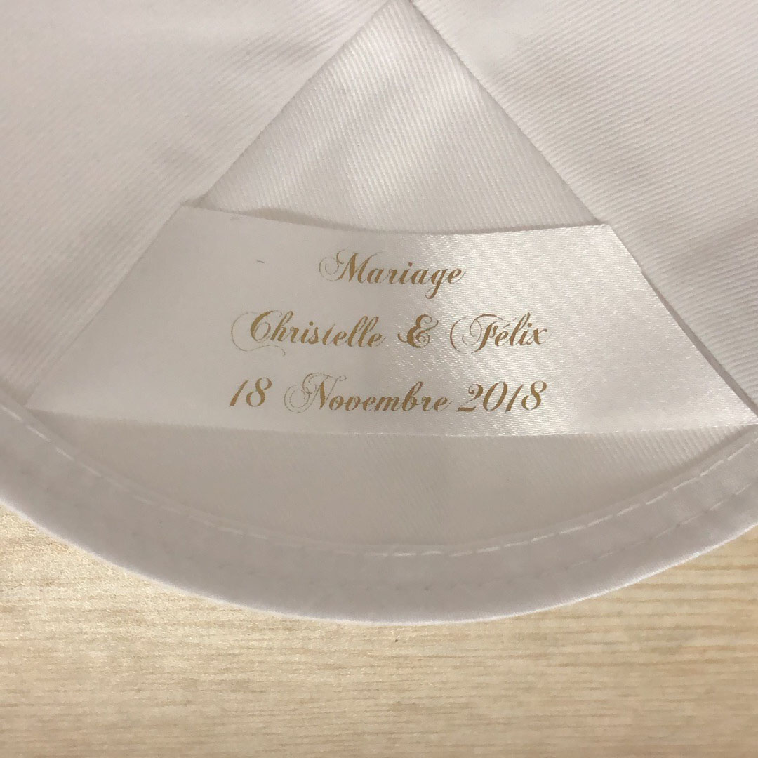 White Raw Silk Kippah Customized for wedding Kippot Yarmulke Skullcap ...